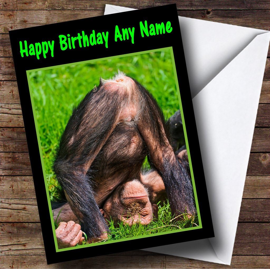 Funny Monkey Bum Personalised Birthday Card: Amazon.co.uk: Office Products