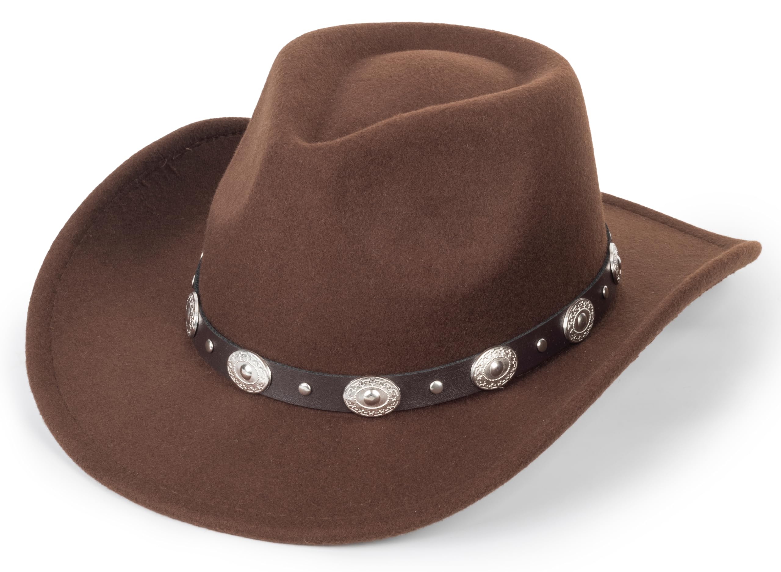 Womens Classic Roll Up Western Cowboy Hat Wide Brim Felt Fedora Hat for ...
