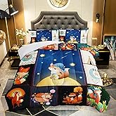 Amazon.com: AILONEN Fox Comforter Sets for Teens, Fox Cartoon Printed ...