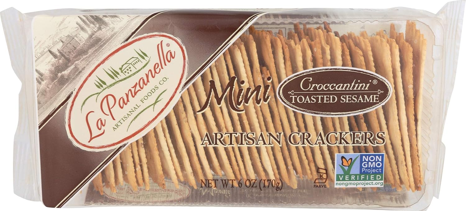 Amazon.com: La Panzanella, Toasted Sesame Mini Croccantini Cracker, 6 Ounce