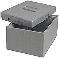 CLIMAPOR Thermobox groß aus Styropor, grau – Volumen: 54,5 x 35 x 30 cm ...