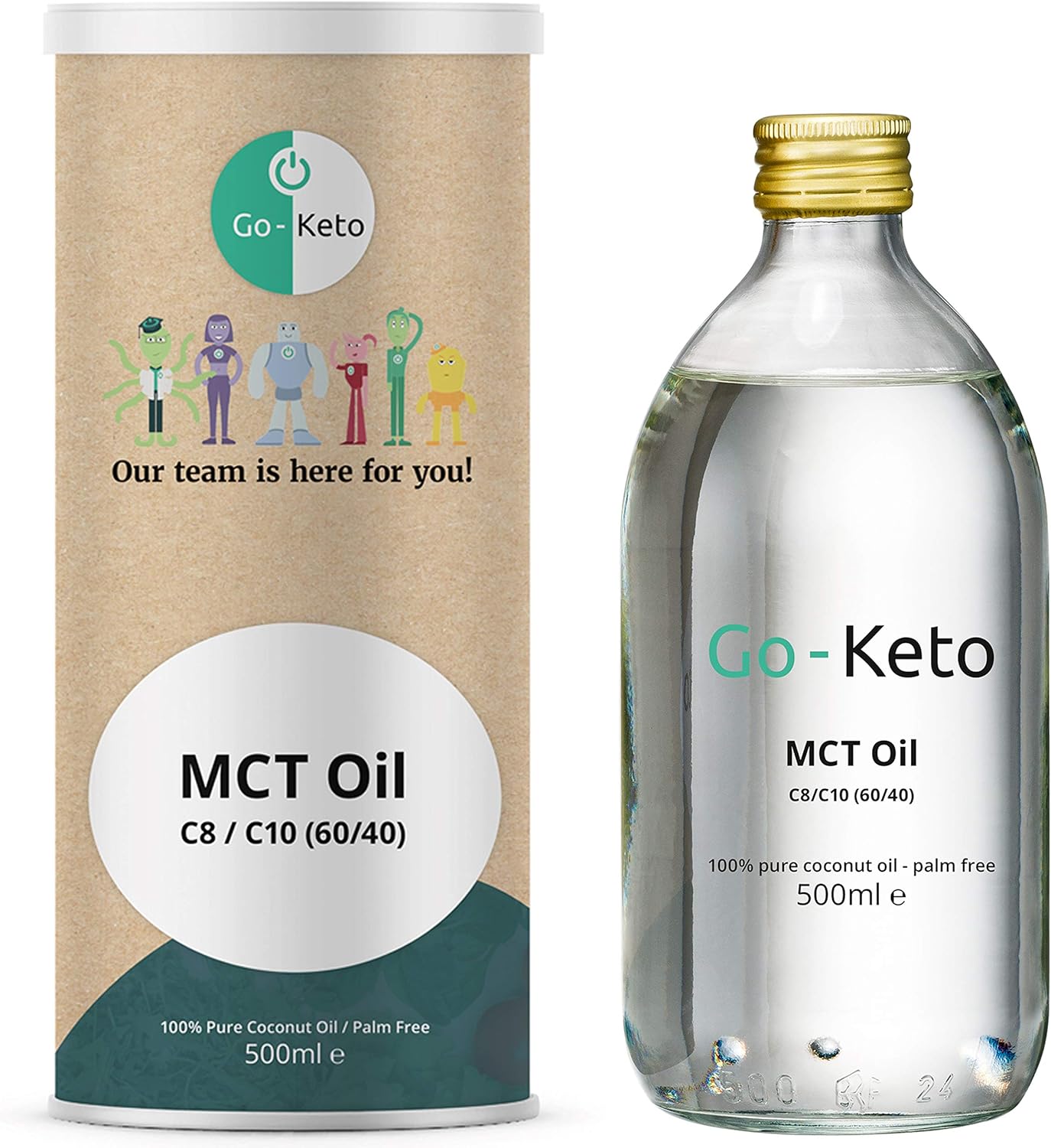 Go-Keto Huile TCM, 500 ml | HUILE TCM premium C8/C10, 100 % huile de coco, sans huile de palme ...