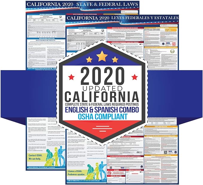 Amazon.com : 2020 California State and Federal Labor Laws Poster 2 Pack ...