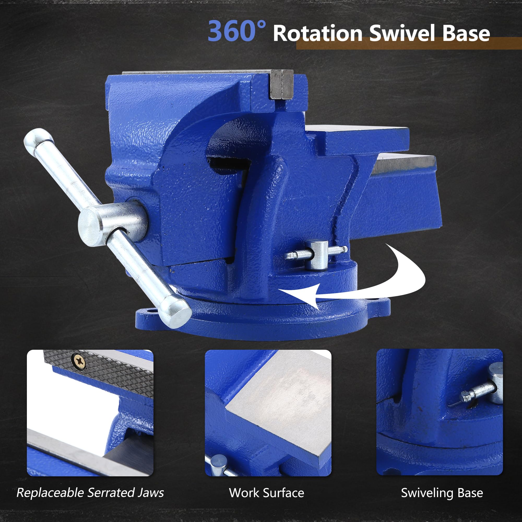 Mua Heavy Duty Bench Vise 4.5 Inch, 360° Swivel Locking Base Bench ...