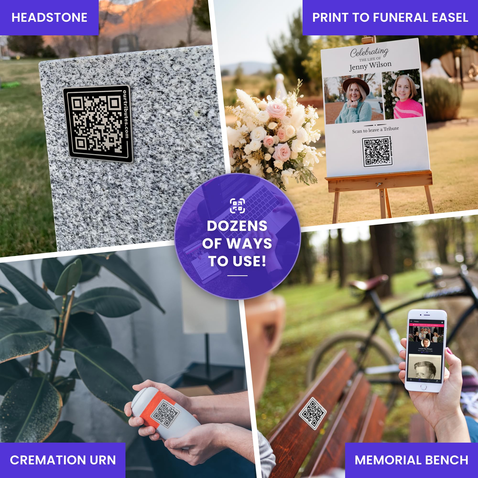 Mua Stainless Steel QR Memorial Plaque for Cemetery Headstone – 100 ...