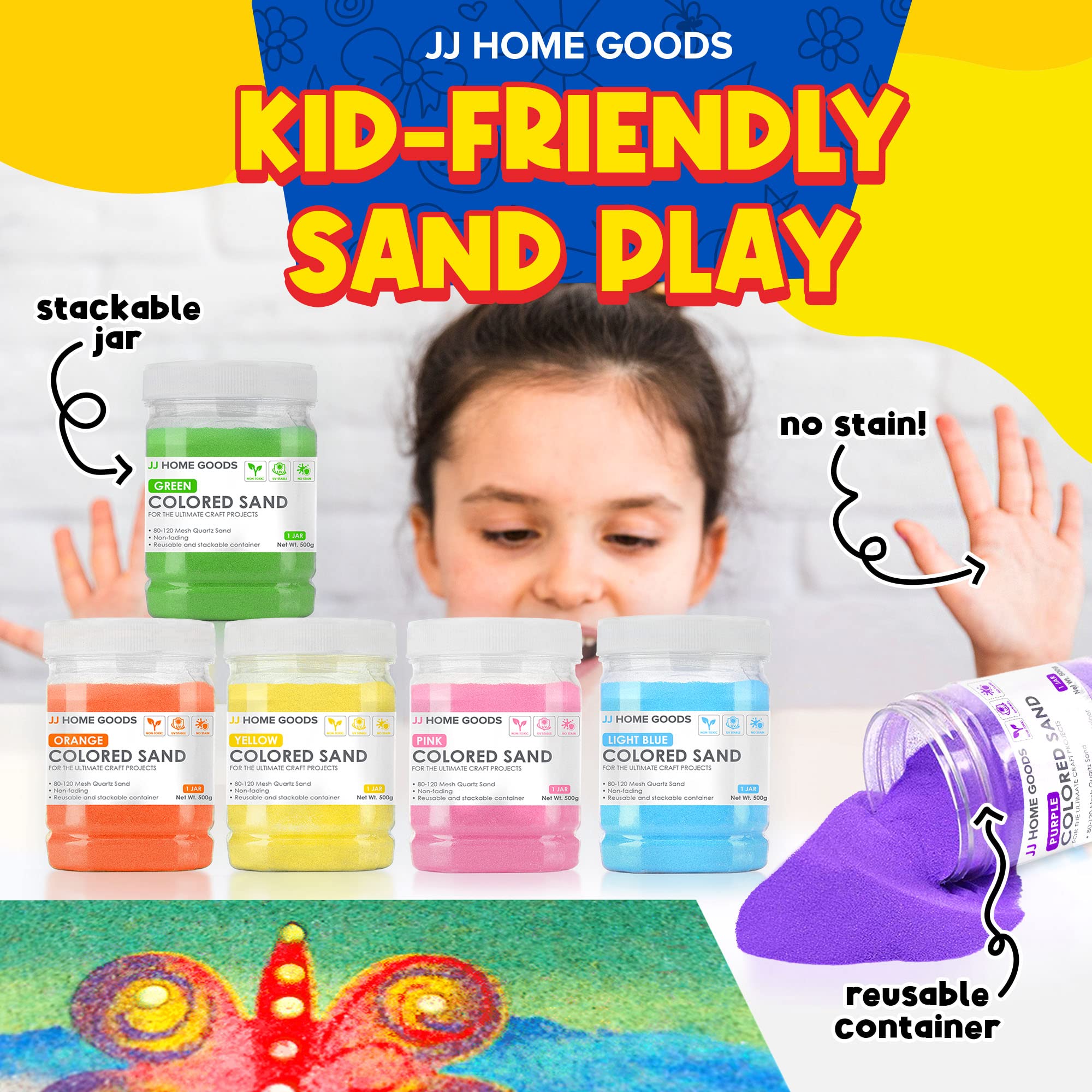 Mua JJ CARE Colored Sand, 16.5 lbs. [15 Bottles] Craft Sand Art Kit for ...