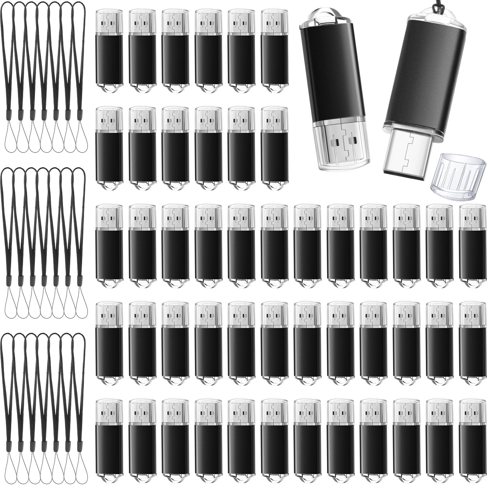 Hoteam 50 Pcs USB 2.0 Flash Drives Bulk, Portable USB Thumb Drive with ...