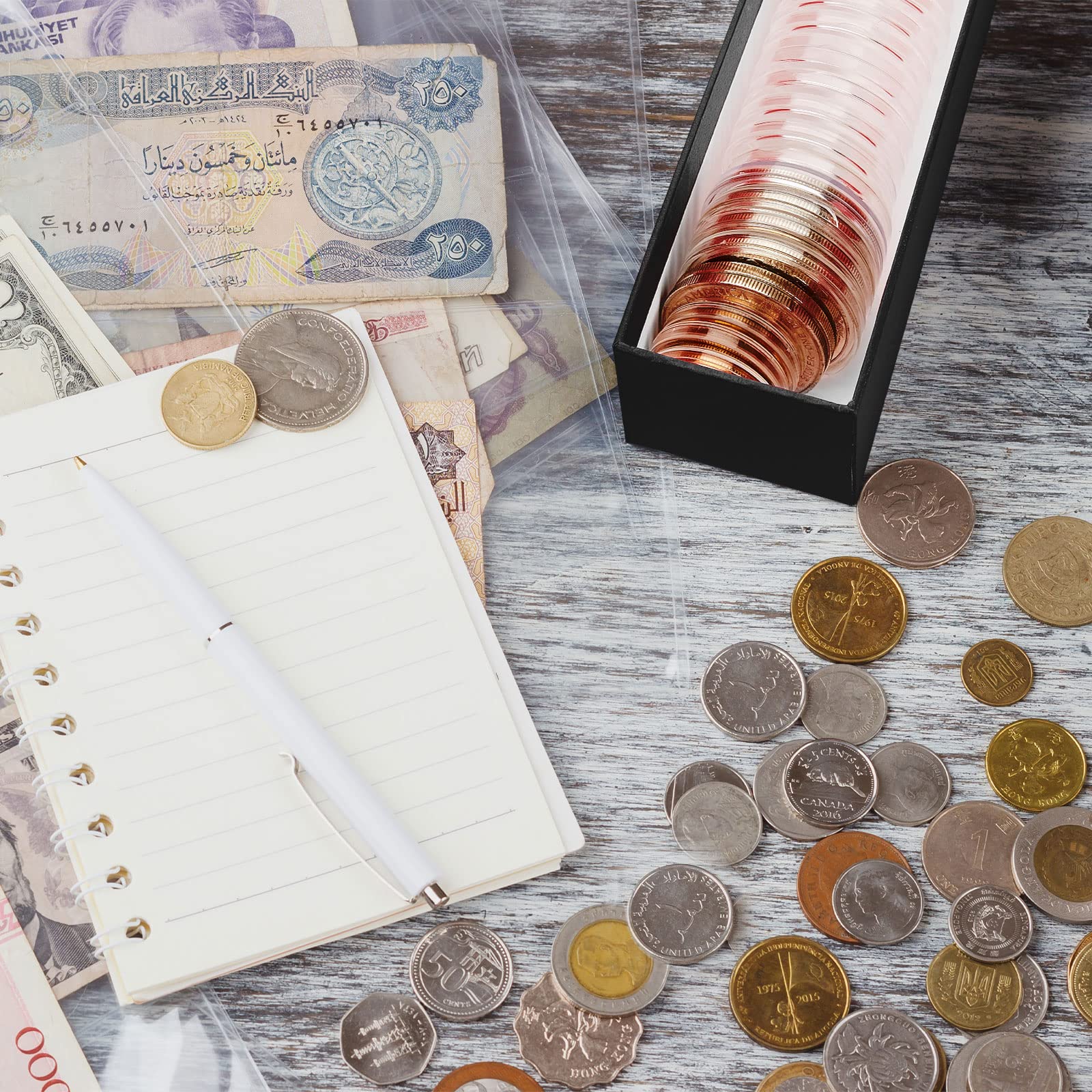 Mua Teling 8 Pcs Coin Storage Box 2x2inch Cardboard Coin Box Coin ...