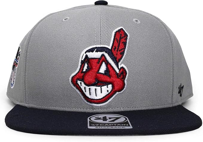 Amazon.com : '47 Authentic Cleveland Indians Wahoo Gray and Navy ...