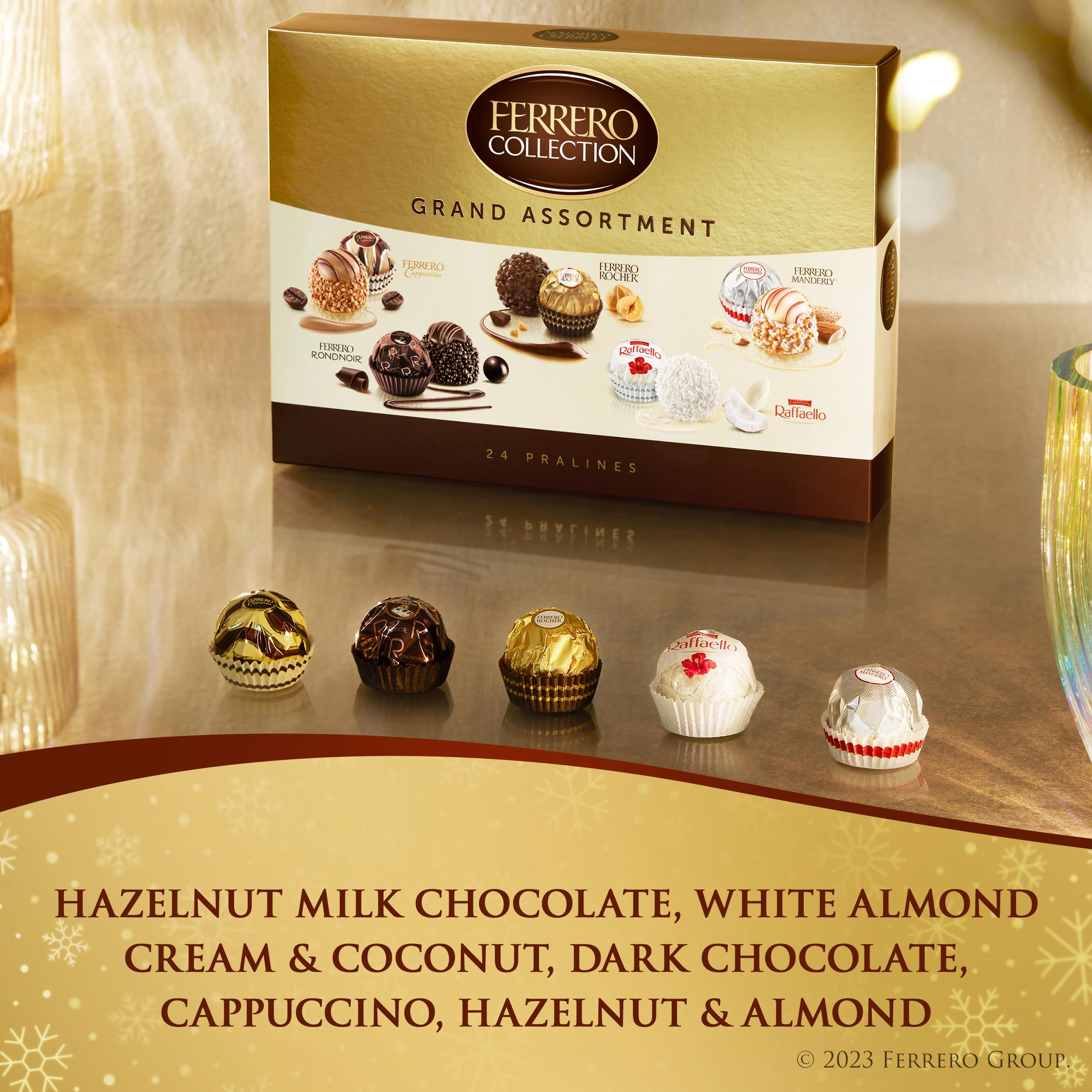 Ferrero Rocher Grand Assortment, Premium Gourmet Assorted Hazelnut Milk ...