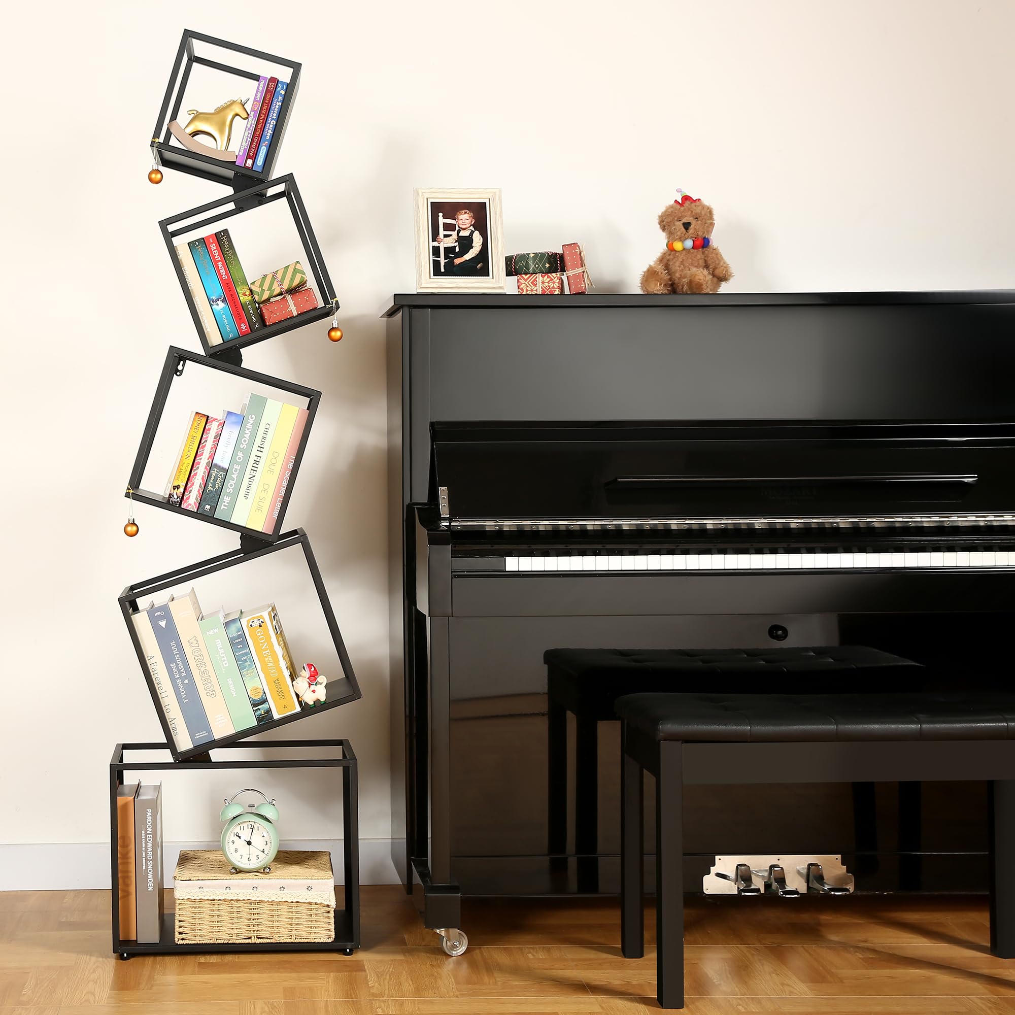 Mua Bookshelf 2024 NEW, 5-Tier Bookshelves, 67" Tall Black Bookshelf ...