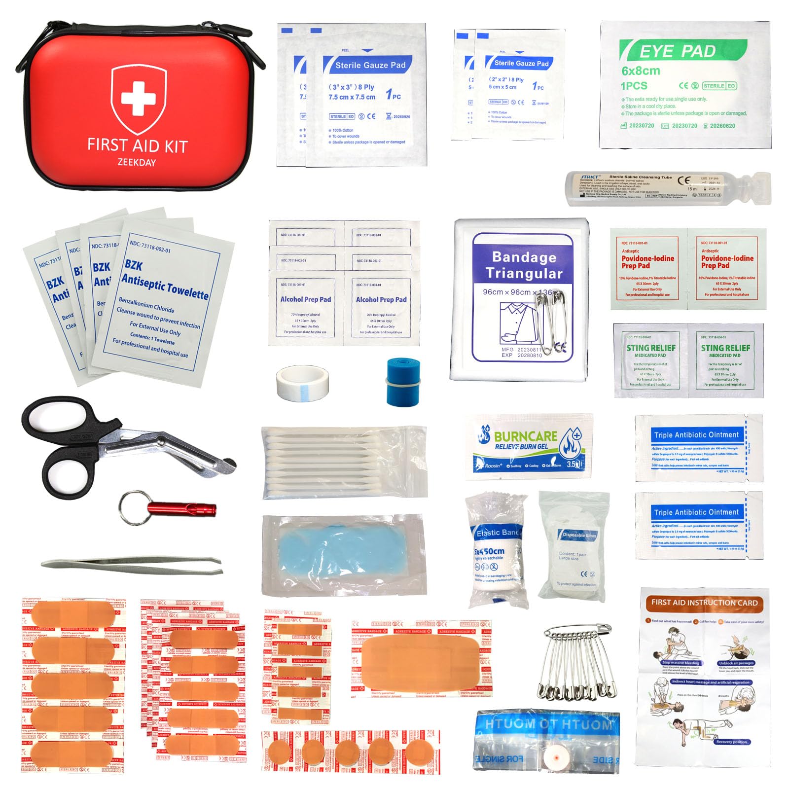 Zeekday First Aid Kit Premium Waterproof EVA Case Portable First Aid ...
