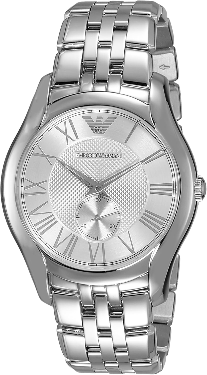 Emporio Armani Valente - Reloj análogico de cuarzo con correa de chapada en acero inoxidable ...