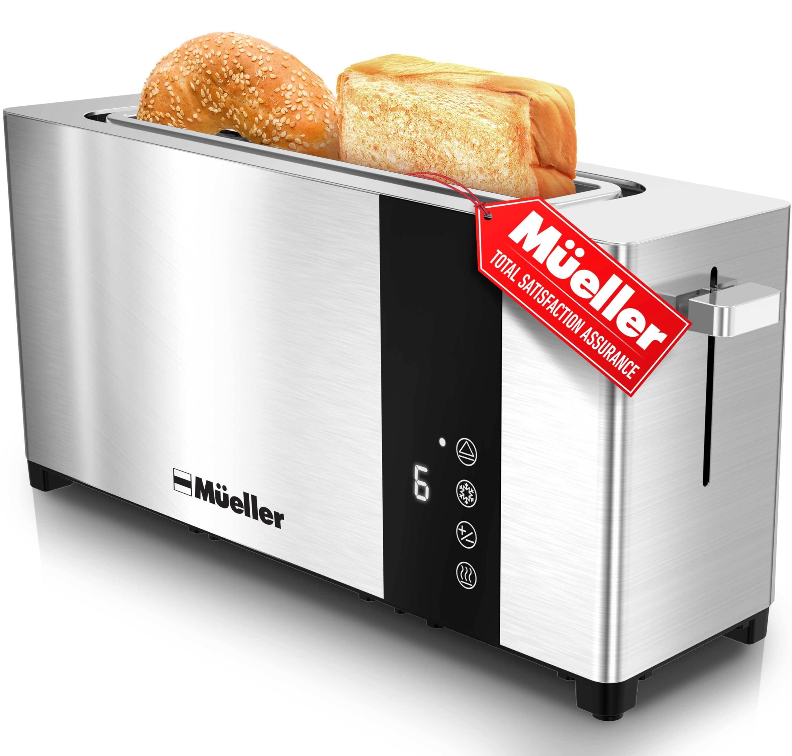 Mueller UltraToast Full Stainless Steel Toaster 2 Slice, Long Extra ...