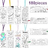 Amazon.com: 72Pcs Color Bookmarks for Kids DIY Coloring Blank Bookmark ...