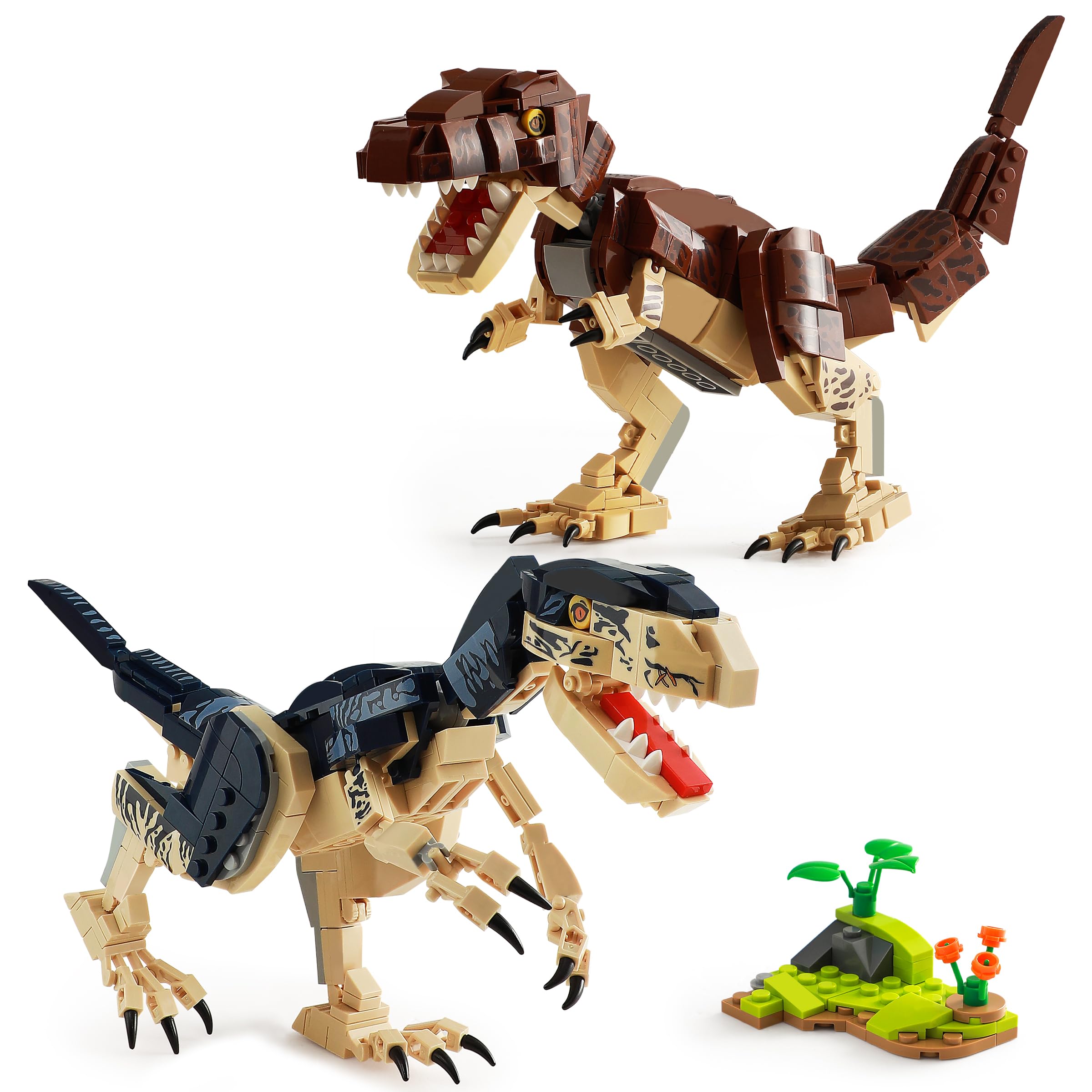 QUENTINAG Dinosaur Toy Building Blocks Sets - 13 Inches Big T. rex ...