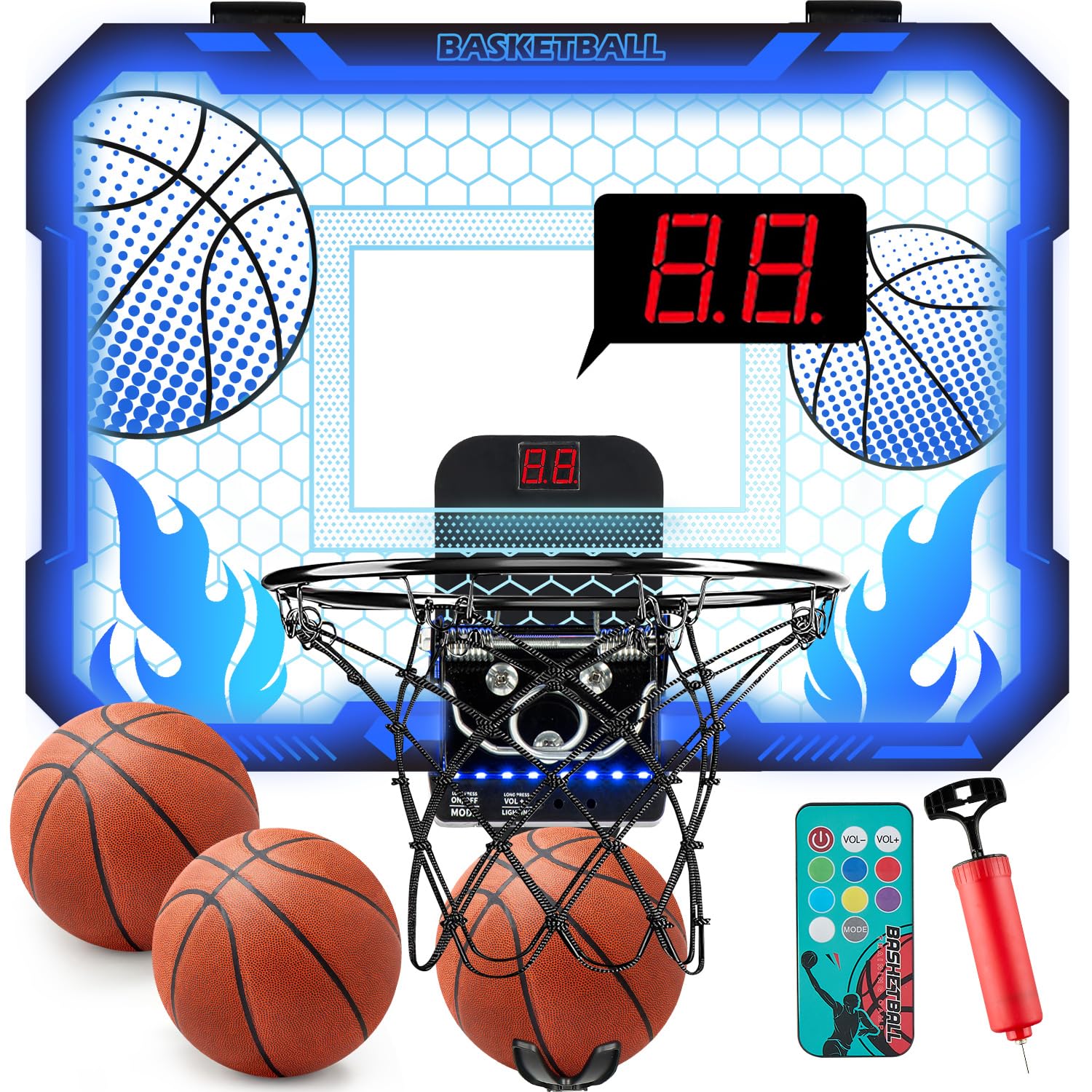 Indoor Basketball Hoop for Kids with 7 Colors Led Lights Mini ...