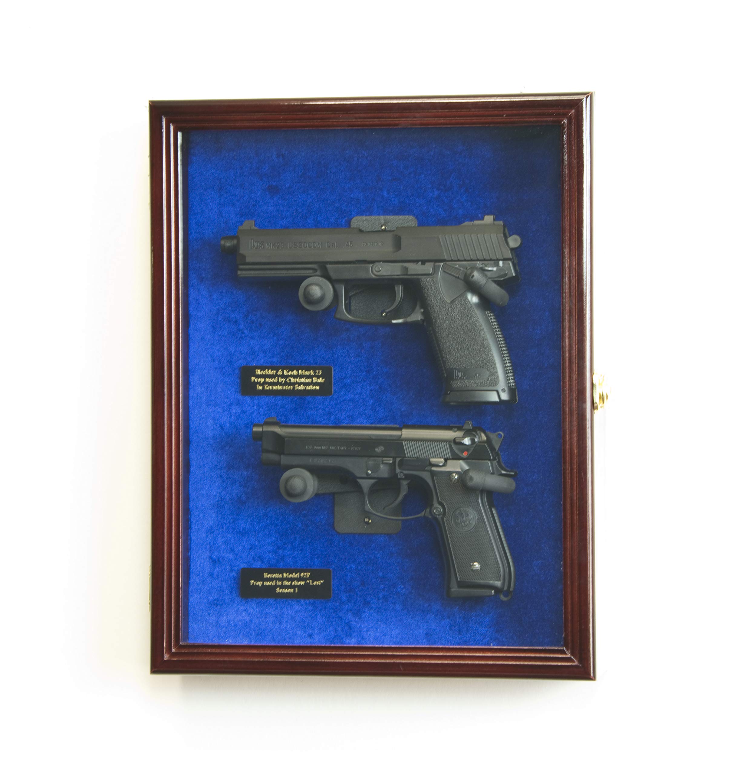 Large/Double 2 Pistol Handgun Revolver Gun Display Case Cabinet Rack ...