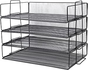Amazon.com : Houseables Wire Desk Tray, Paper Organizer, 10” x 13”, 4 ...