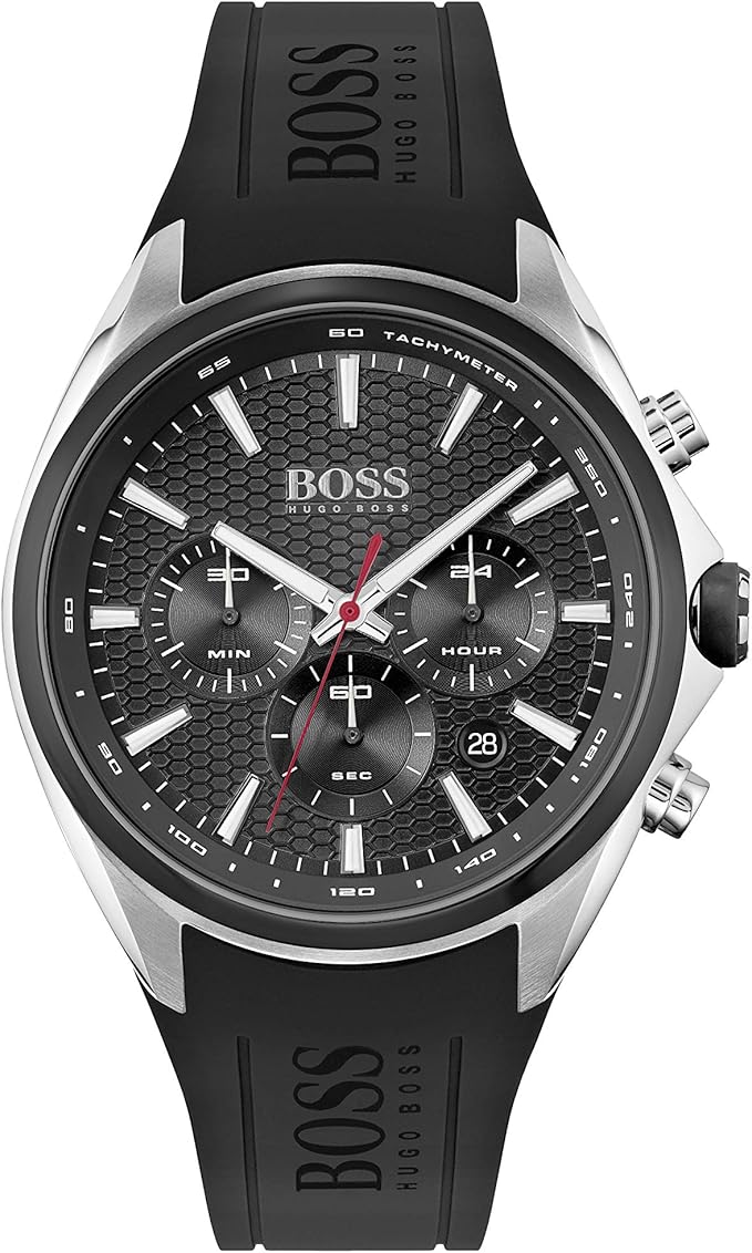 Hugo BOSS Men's Analog Quartz Watch with Silicone Strap 1513855: Amazon ...