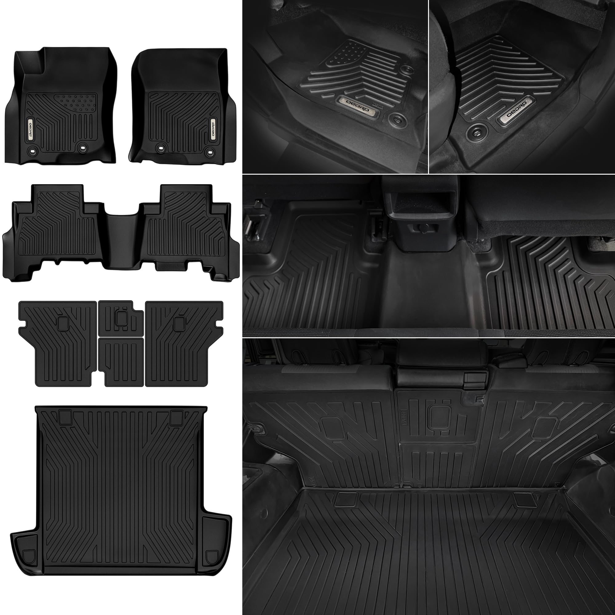 OEDRO Floor Mats for Toyota 4Runner 2013-2024 5-Seater, Custom Fit TPE ...