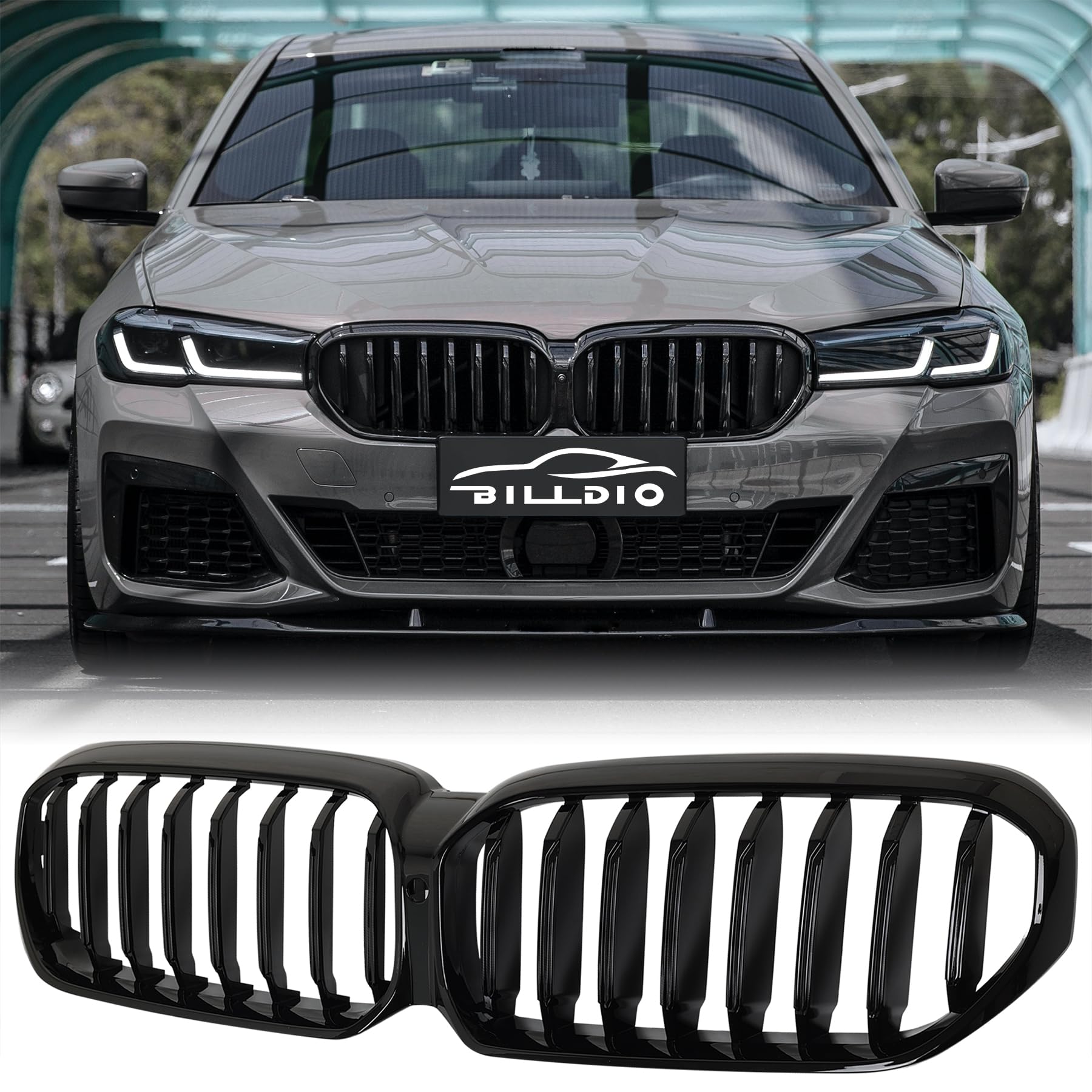 BILLDIO G30 Grille - Black Kidney Single slats Grill Compatible With ...