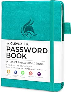Amazon.com : Clever Fox Password Book with tabs. Internet Address and ...