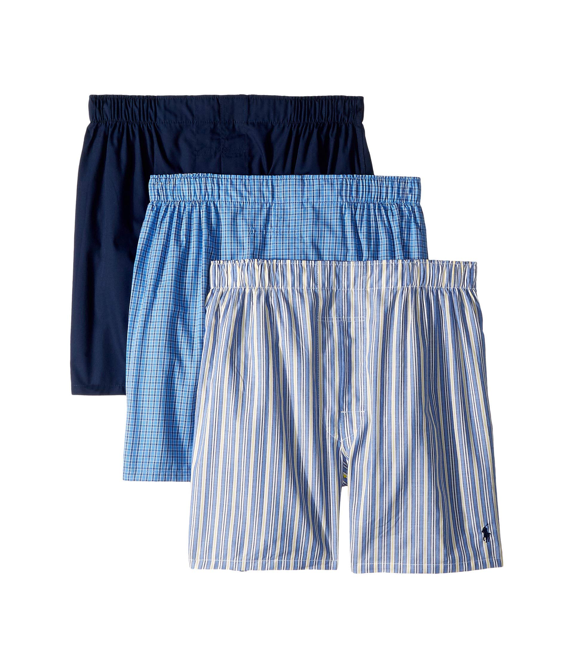 POLO Ralph Lauren Men's Classic Fit Cotton Woven Boxers 3-Pack, Rimini ...