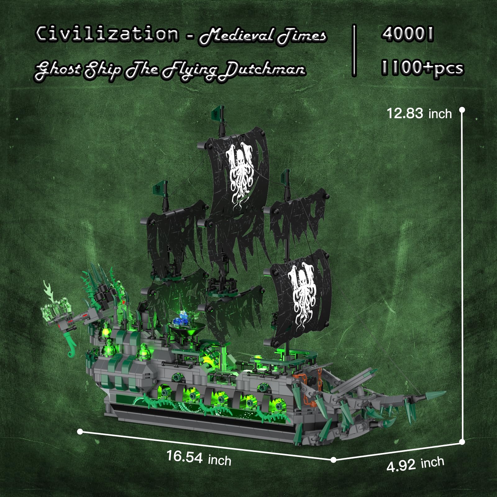 Mua Pirate Ship Building Toys with Lights, Ghost Ship Flying Dutchman ...