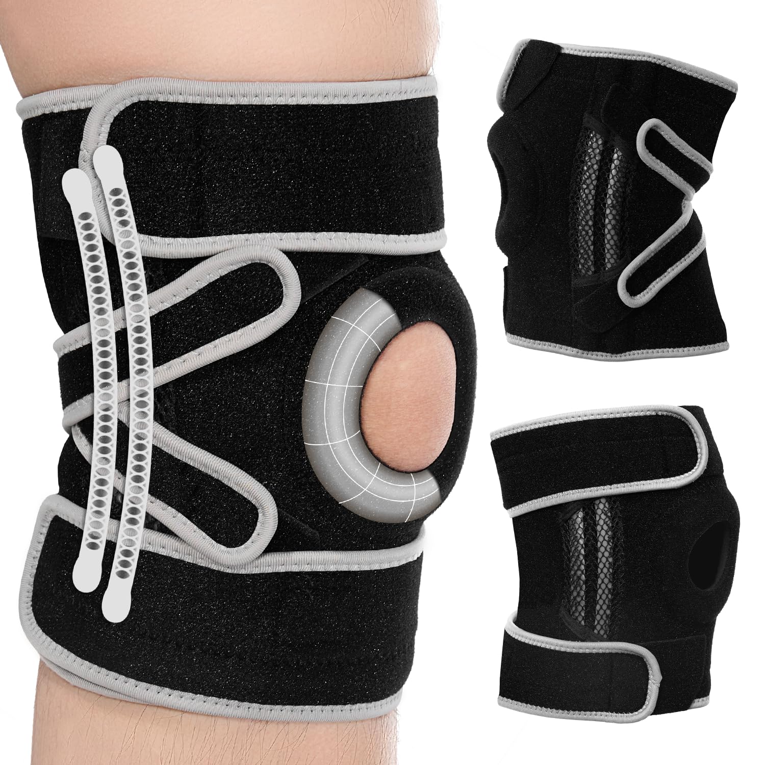 POWERLIX Adjustable Compression Knee Brace for Men & Women, featuring ...