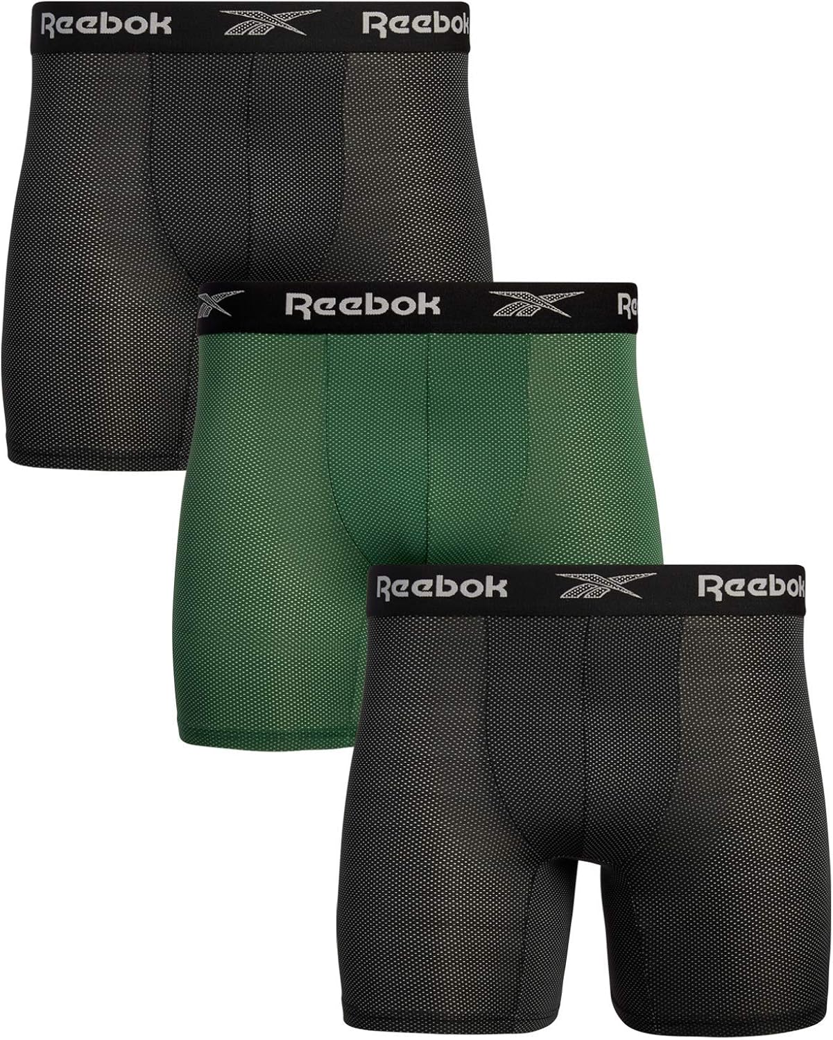 Reebok Men's Athletic Performance Moisture Wicking Nylon Mesh Boxer ...
