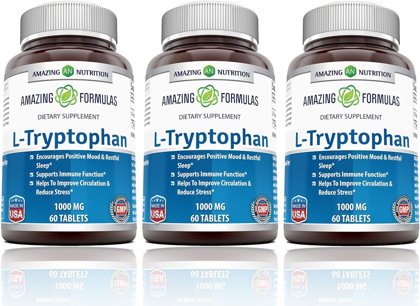 Amazon.com: Amazing Formulas L-Tryptophan - 1000 Mg, Tablets - Non-GMO ...