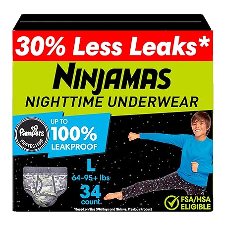 Mua Ninjamas Boys Bedwetting Nighttime Underwear, Size L (64-95+ lbs ...