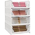 Amazon.com: Stackable Foldable Storage Baskets, Folding Storage Bins ...