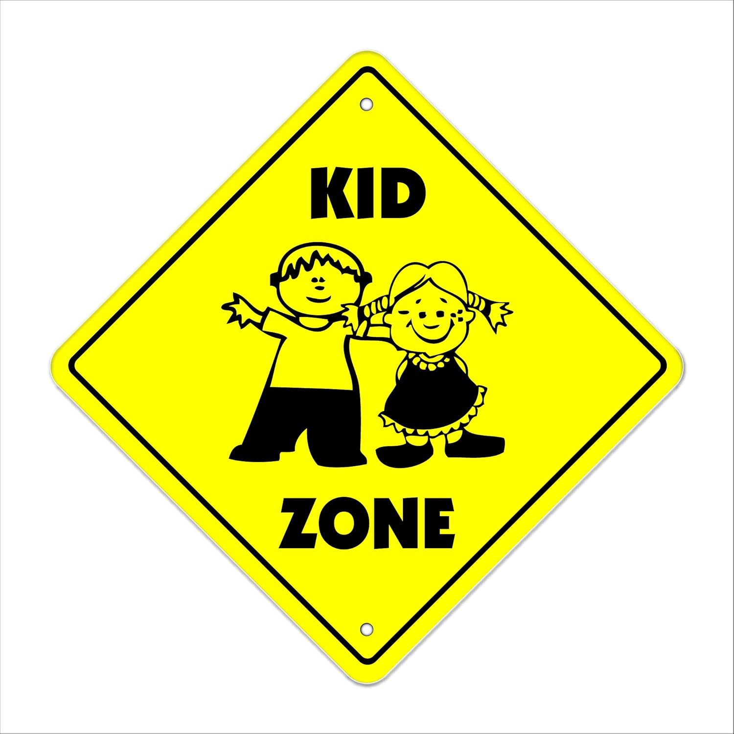 Amazon.com: Kid Crossing Sign Zone Xing | Indoor/Outdoor | 12" Tall ...