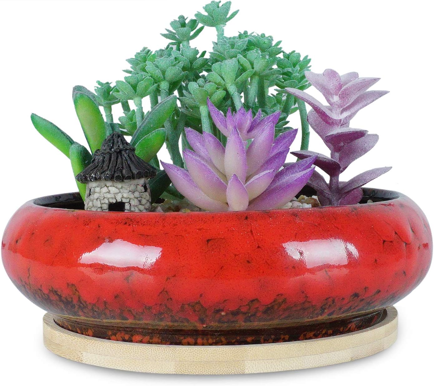 Amazon.com : 7.3 inch Round Succulent Planter Pots with Drainage Hole ...
