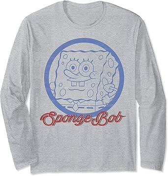 Amazon.com: SpongeBob SquarePants Line Art Cursive Logo Portrait Long ...