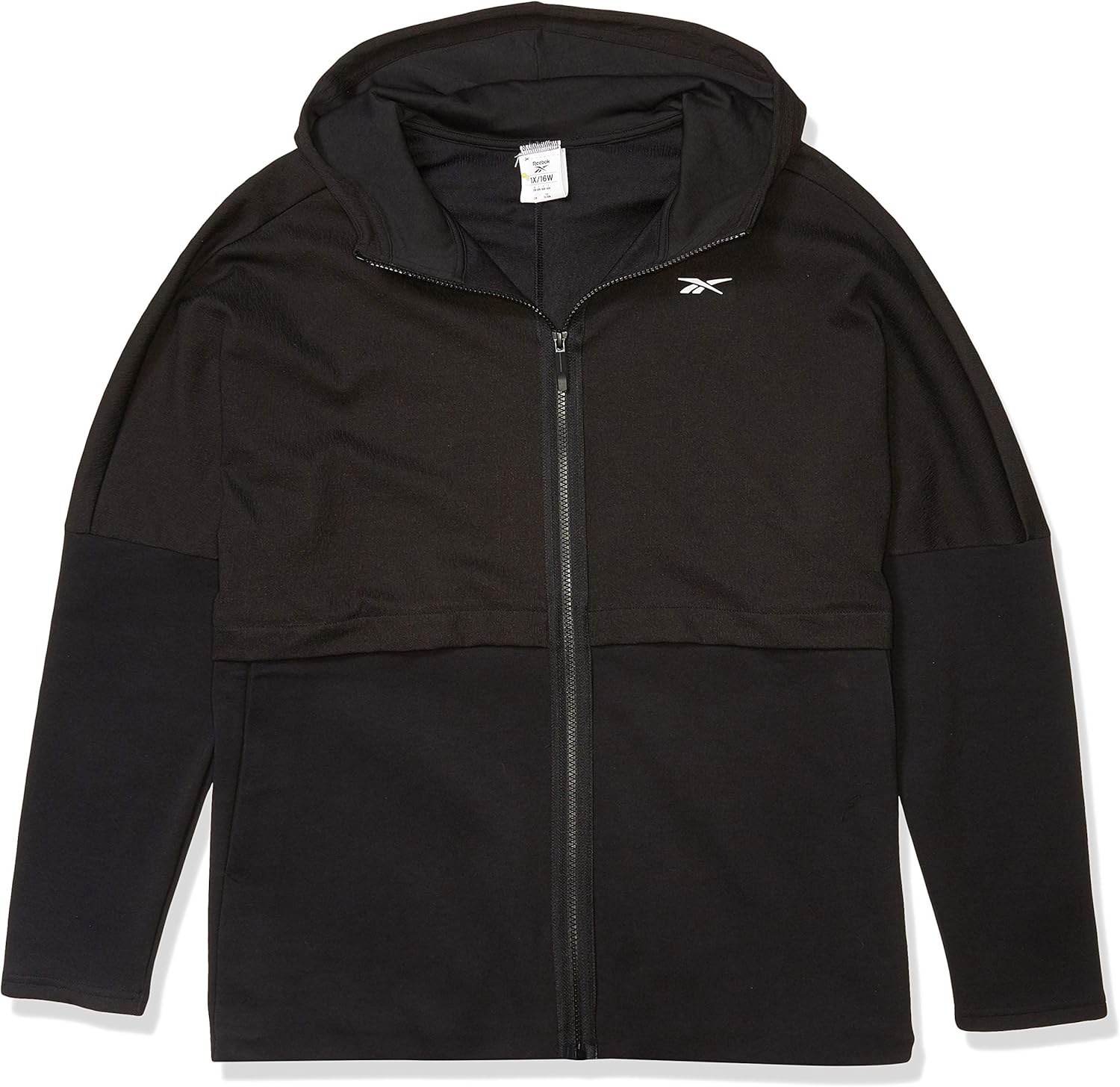 Reebok Women's Training Supply Cotton Full Zip Hoodie Zip Up Sweatshirt ...