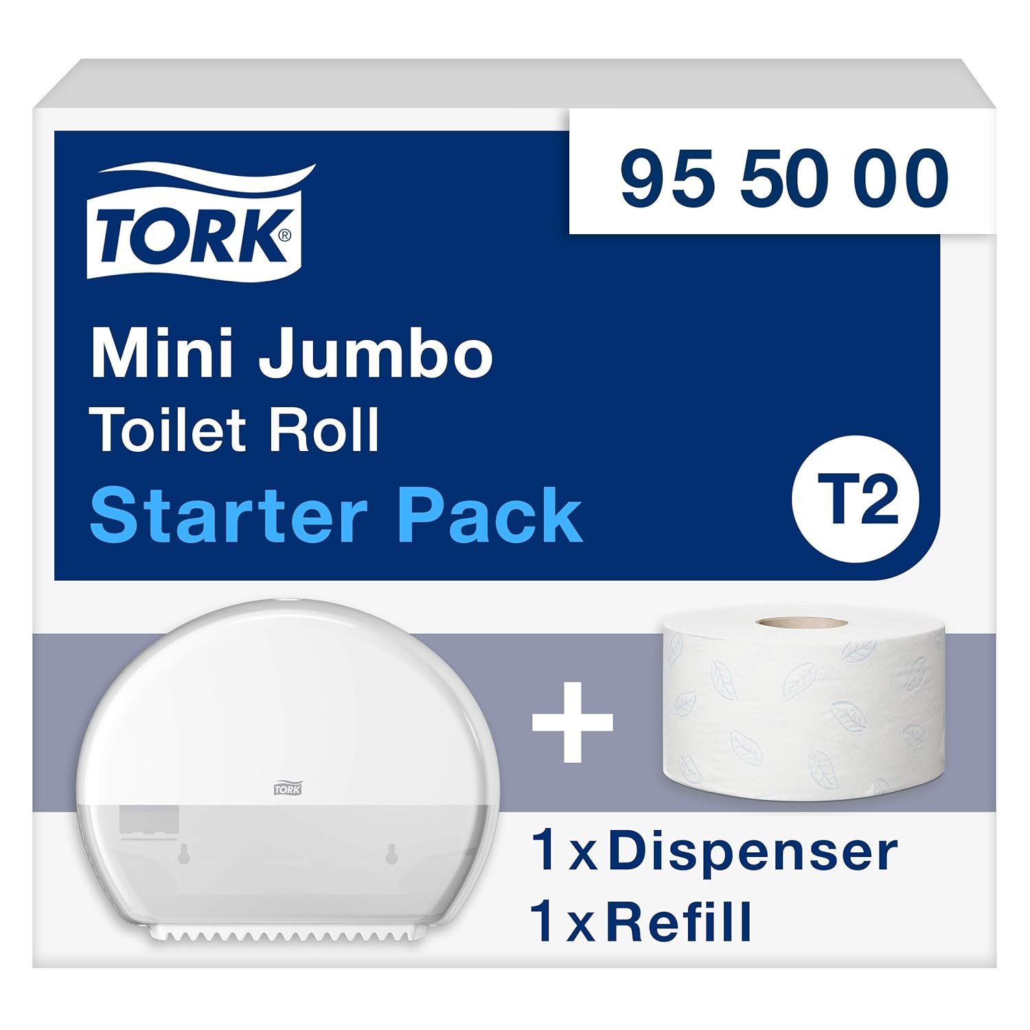 Tork 955000 Mini Jumbo Toilet Roll Dispenser T2 Starter Pack Mini Jumbo tork-955000-mini-jumbo-toilet-roll-dispenser-t2-starter-pack-mini-jumbo