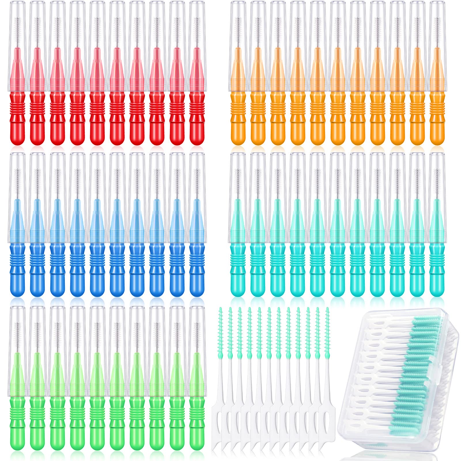 350 Pieces Interdental Brush Tooth Floss Tooth Cleaning Tool Toothpick ...