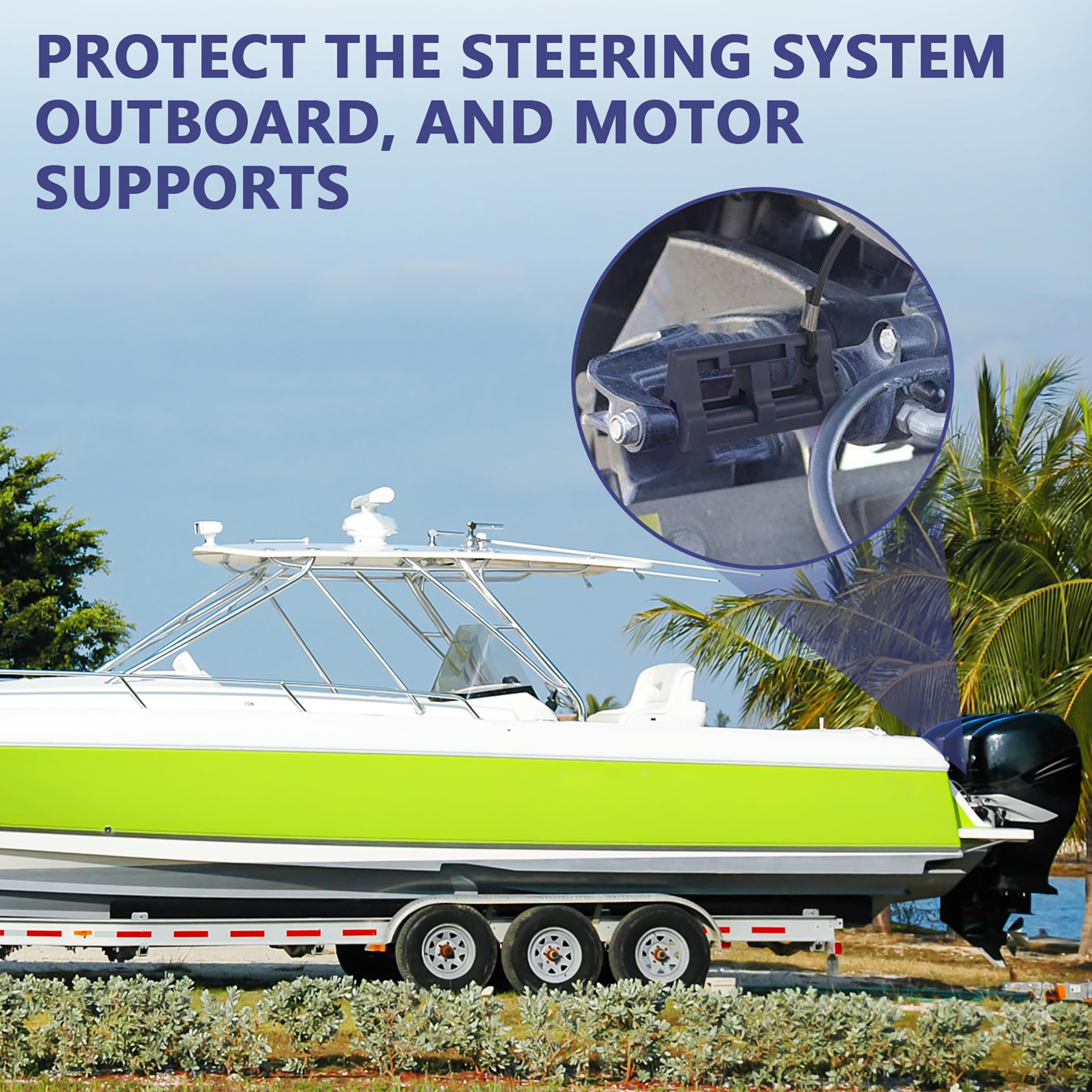 Mua 4" Steer Stop Hydraulic Steering Lock for Outboard Motor Trailering ...