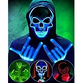 Amazon.com: Sumind Halloween LED Mask Scary LED Skeleton Hacker Glow in ...