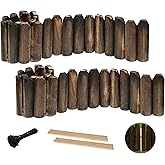 Amazon.com : Wood Garden Edging, Staggered Wooden Edging Border ...