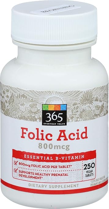 Amazon.com: 365 Everyday Value, Folic Acid 800mcg, 250 ct: Health ...
