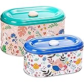 Amazon.com: Coloch 2 Pack Tin Cookie Snack Jars with Lid, Metal Biscuit ...
