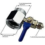 T-Stück 3/8x3/8x1/4 Schlauch (6,35mm) Kühlschrankschlauch Wasseranschluß mit Absperrhahn ...