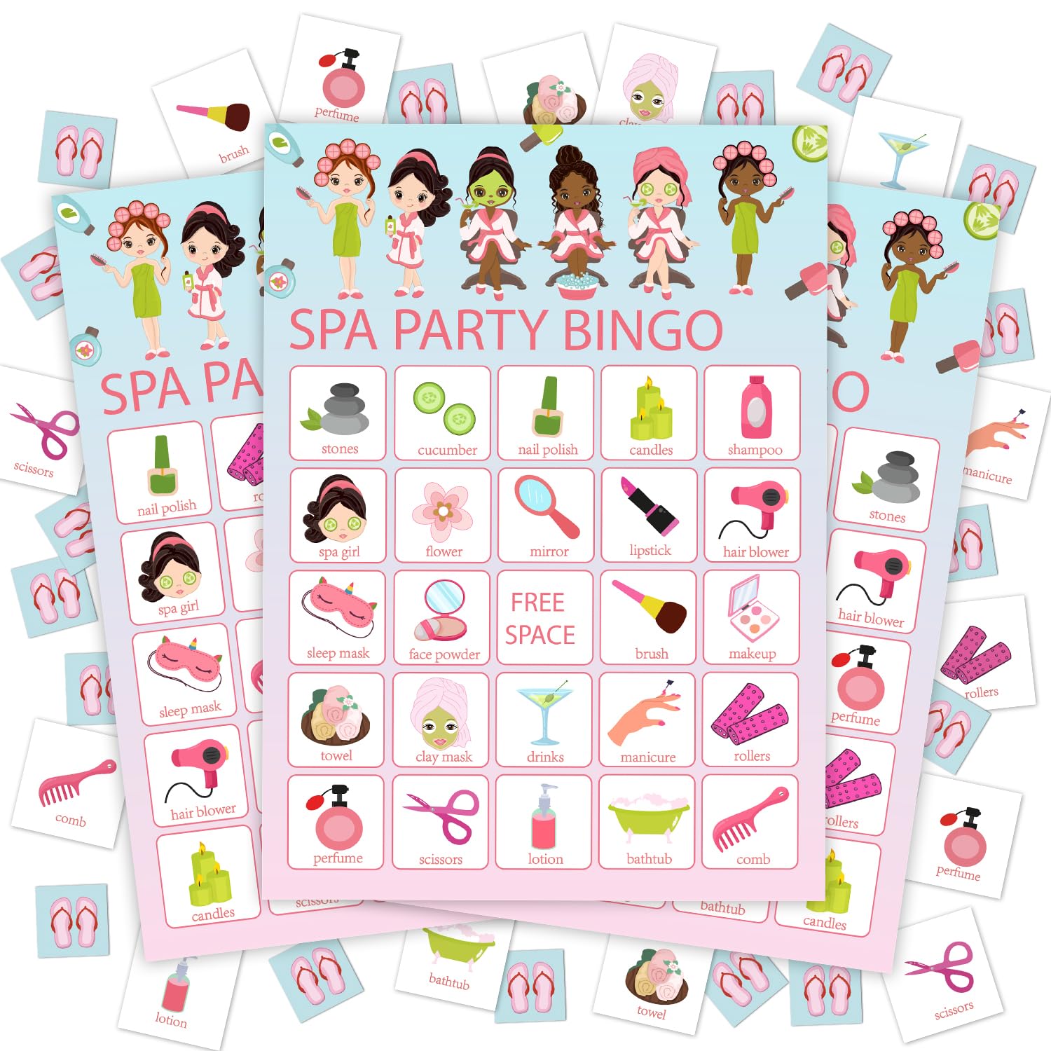 Life Savers Spa Party Bingo Cards - 24 Players Beauty-Themed Game Set ...