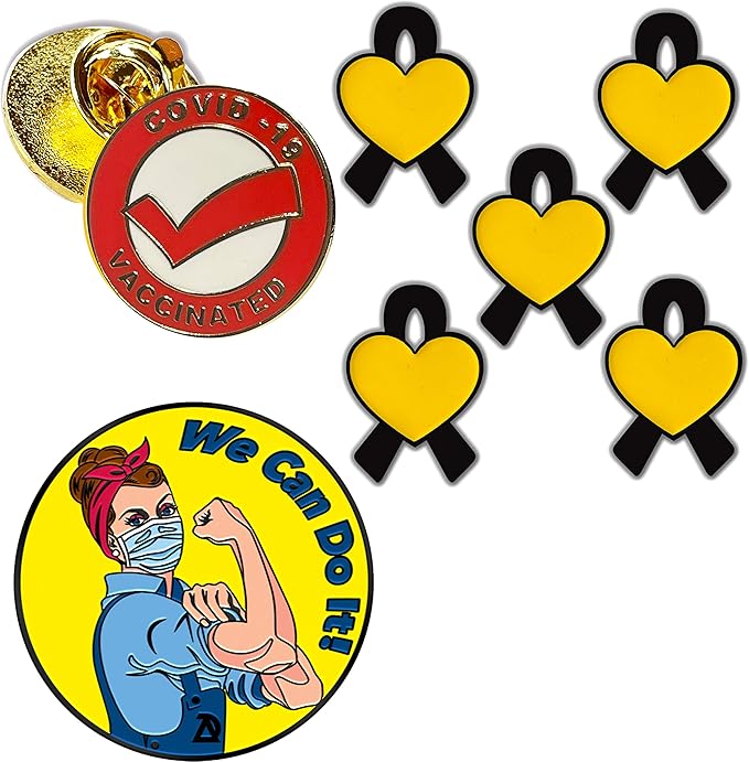 Amazon.com: Covid Memorial pins collection vaccinated - Covid-19 ...