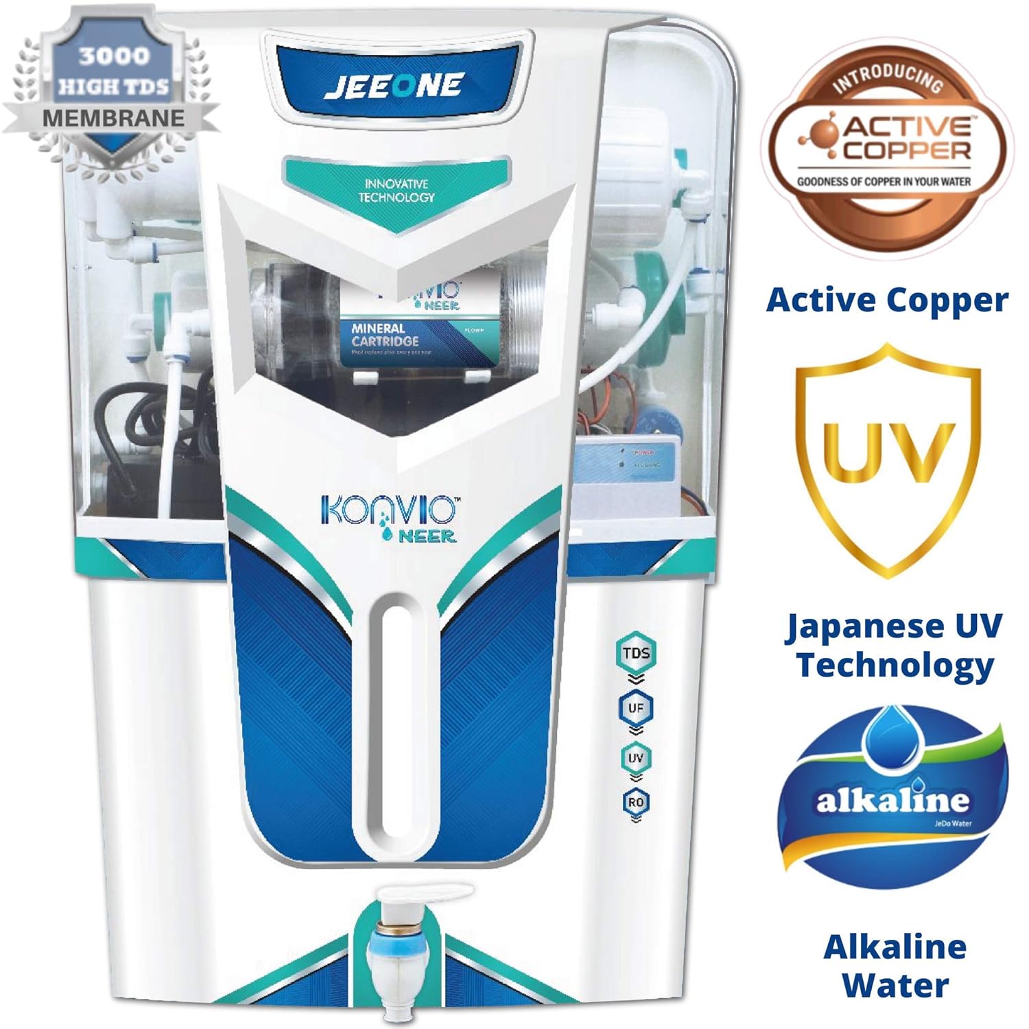 Konvio Neer Jeeone RO + UV + UF + TDS Adjuster Water Purifier with ...