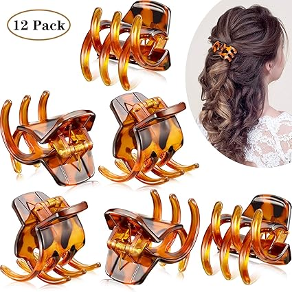 12 Pieces Hair Claw Clips Medium Size Hair Claws 1.3 Inch Hair Jaw Clip ...